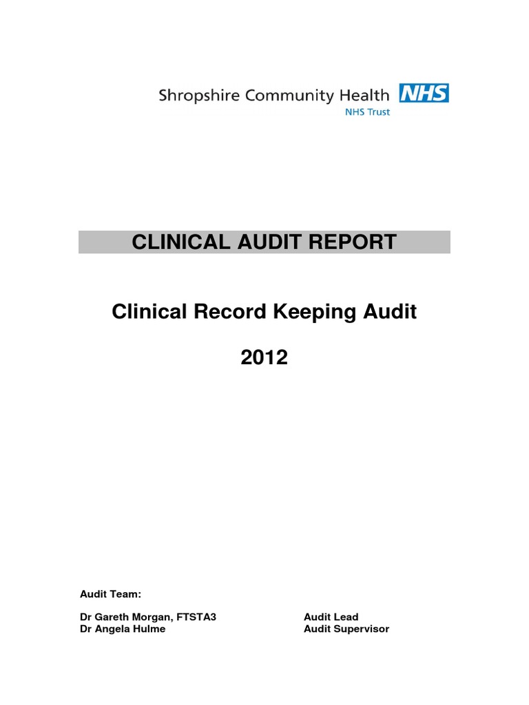 Clinical Audit Report | Download Free PDF | Records Management | Audit