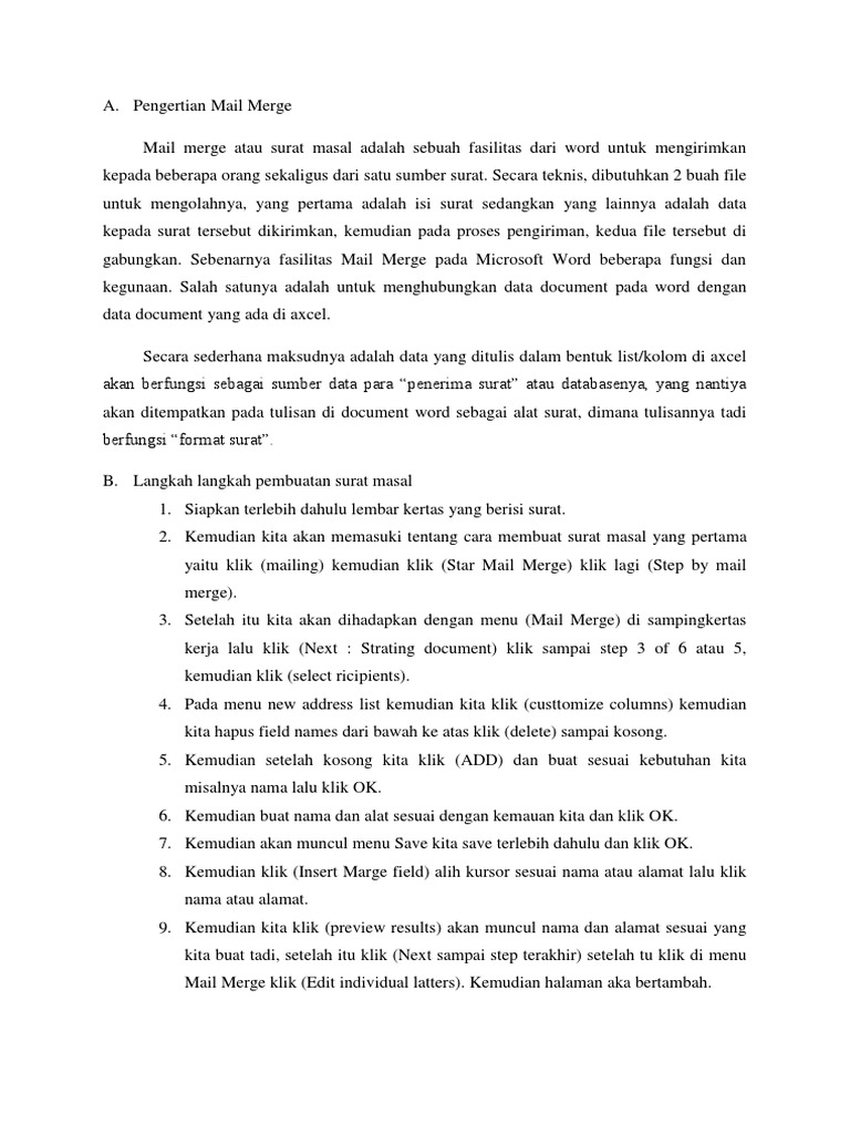 Pengertian Mail Merge | PDF