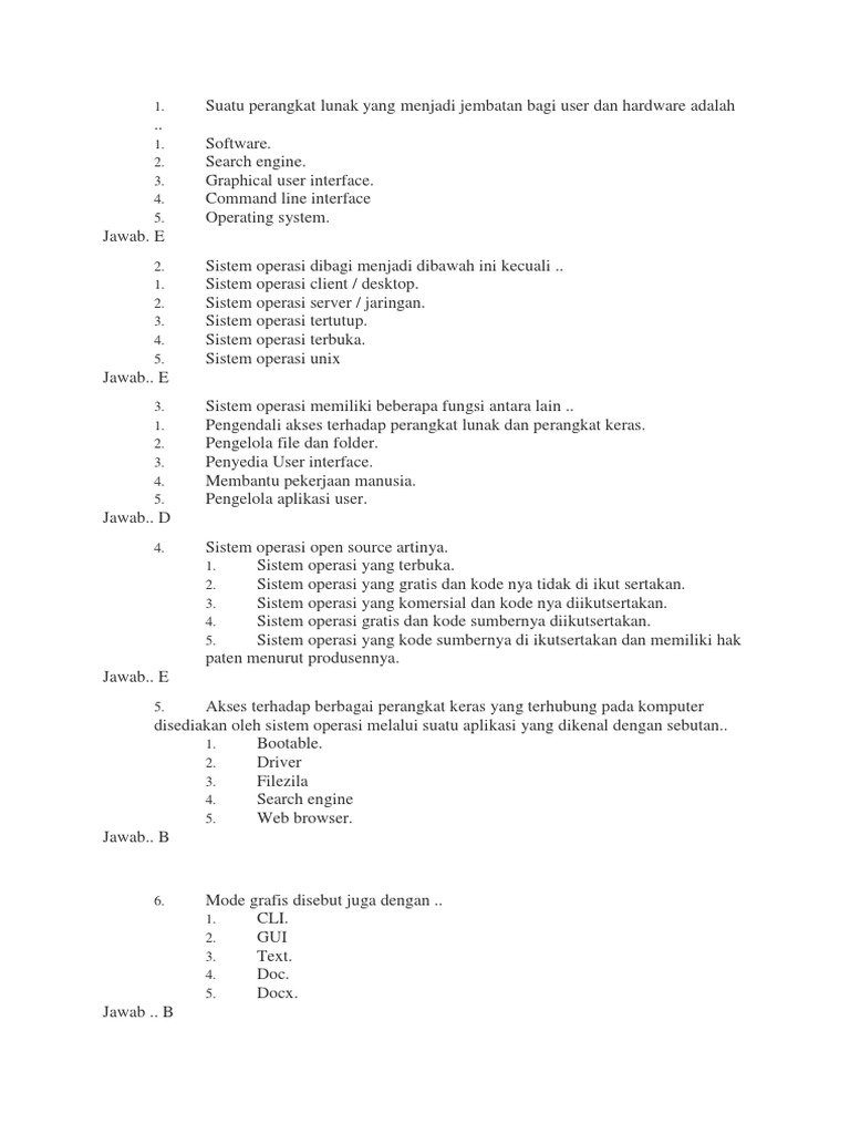Suatu Perangkat Lunak Yang Menjadi Jembatan Bagi User Dan Hardware ...