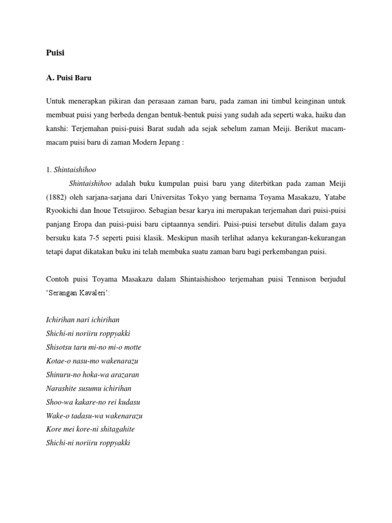 Puisi Jepang Zaman Modern Awal | PDF