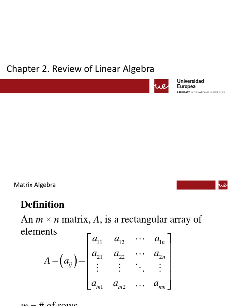 Linear Algebra Review | PDF | Matrix (Mathematics) | Determinant