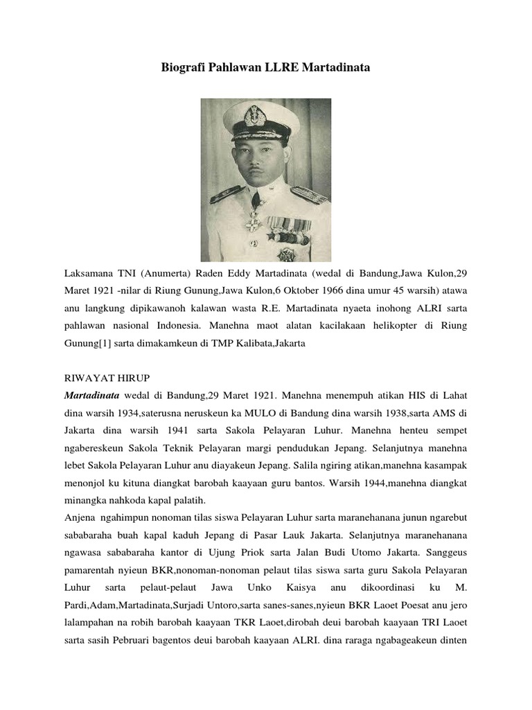 Biografi R.E. Martadinata Pahlawan Sunda | PDF