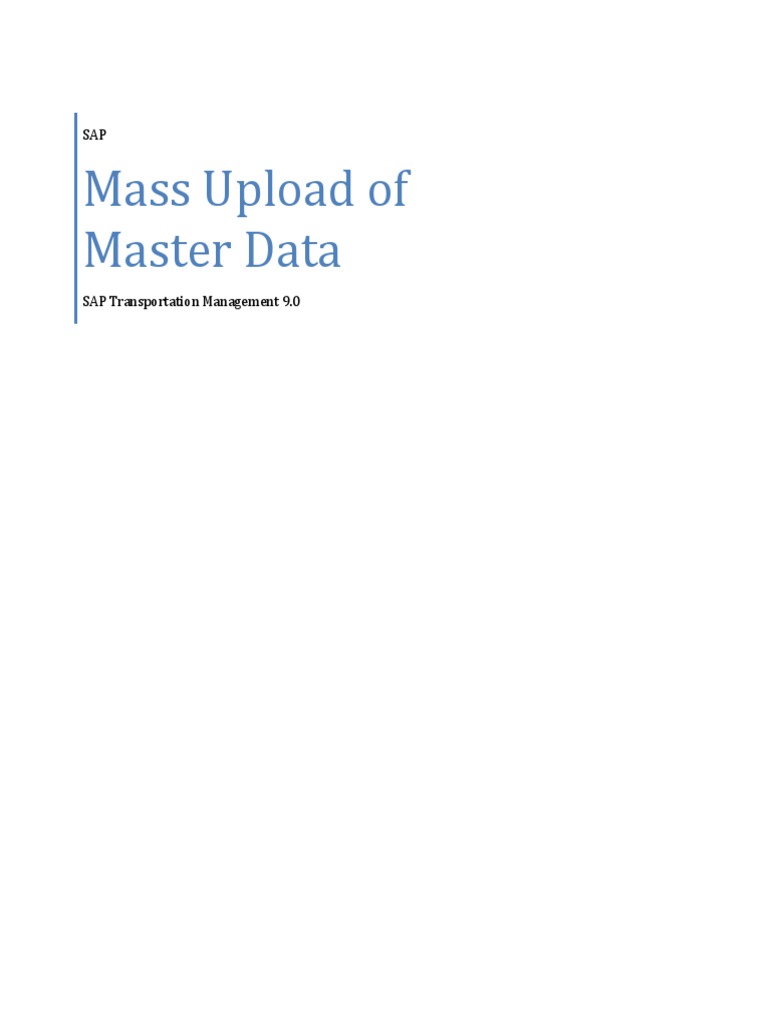Mass Upload of Master Data | PDF | Spreadsheet | Data