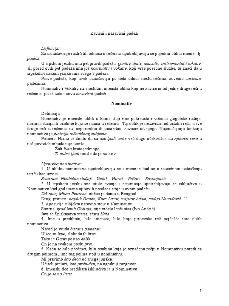 Sintaksa Padeža | PDF