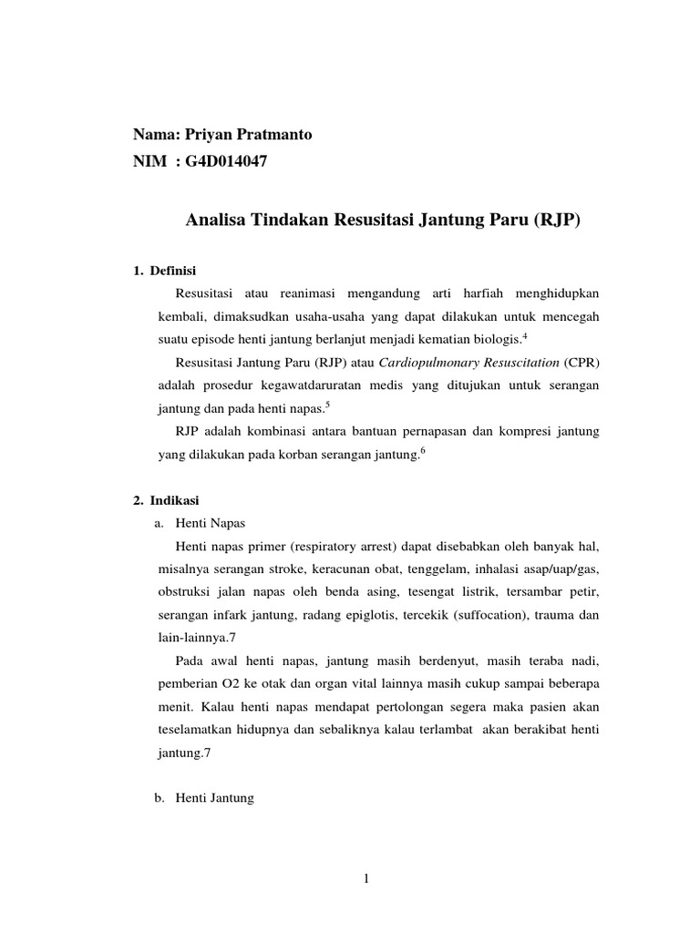 Analisa Tindakan RJP | PDF