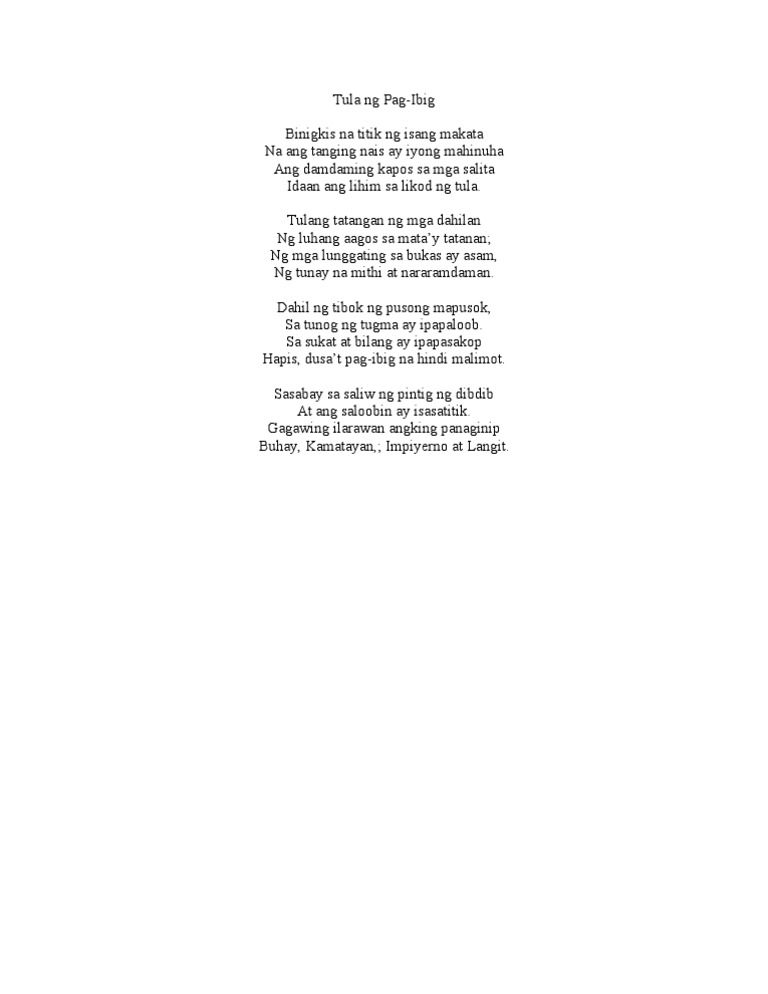 Tula NG Pag | PDF