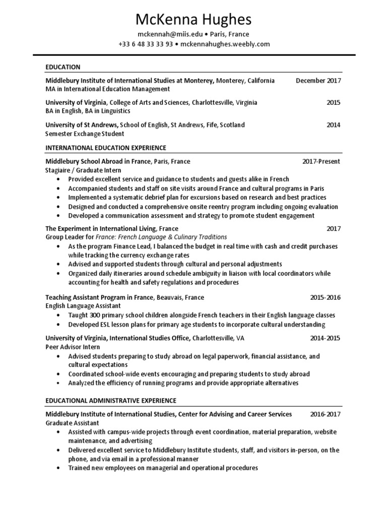 Hughes Resume | PDF | English As A Second Or Foreign Language | Teachers