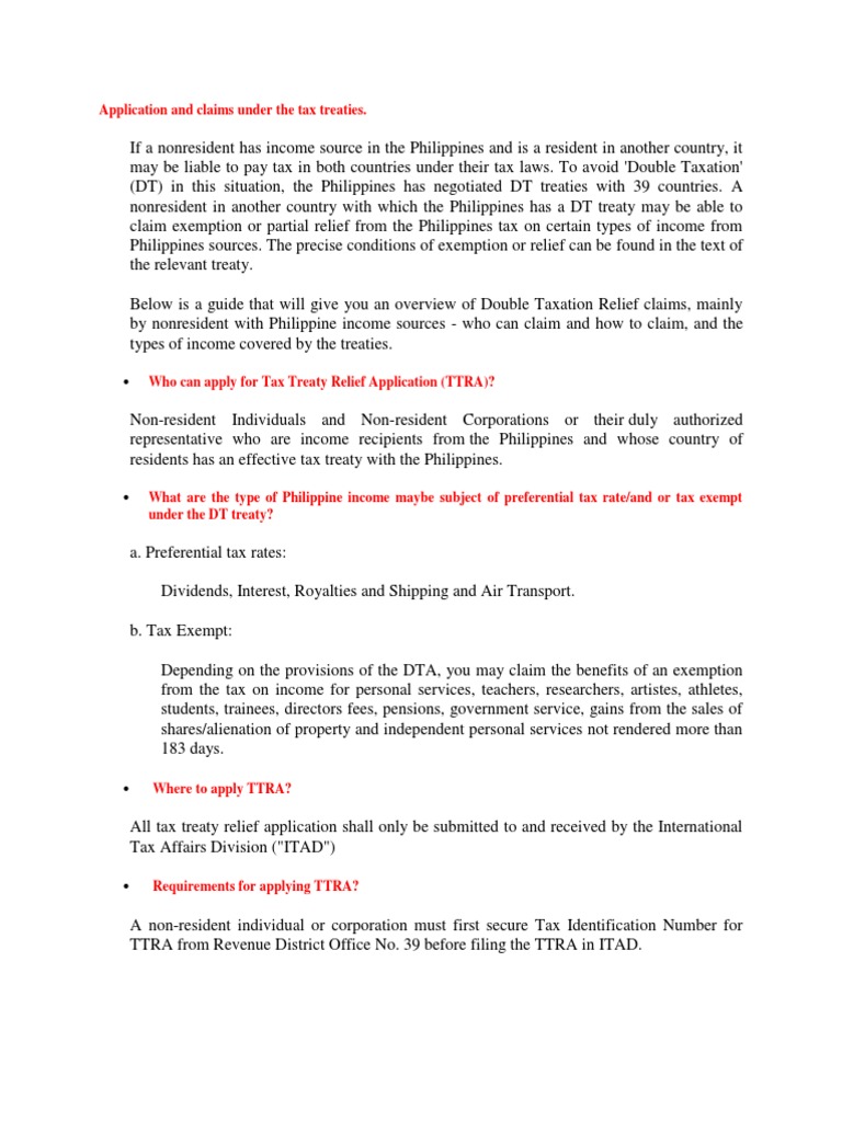 Ttra | PDF | Withholding Tax | Double Taxation