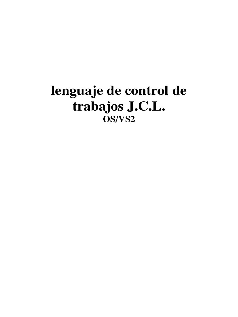 Manual JCL | PDF | Lenguaje de programación | Archivo de computadora