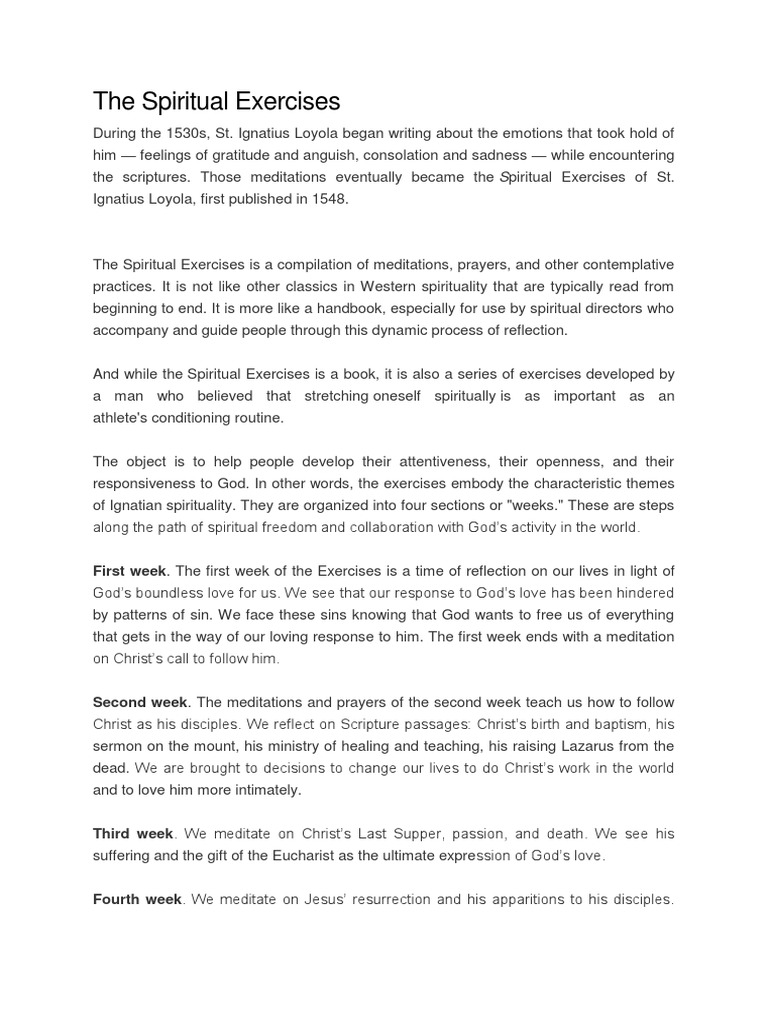 The Spiritual Exercises | PDF | Spiritual Exercises Of Ignatius Of ...