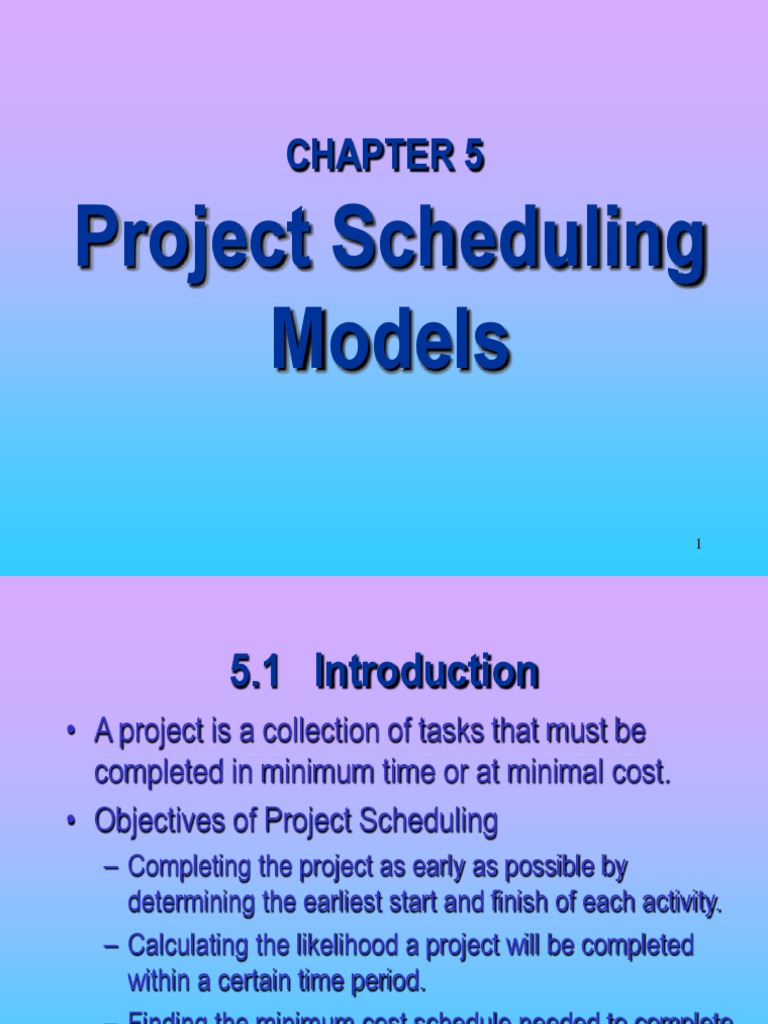 Project Scheduling Models | PDF | Scheduling (Production Processes ...