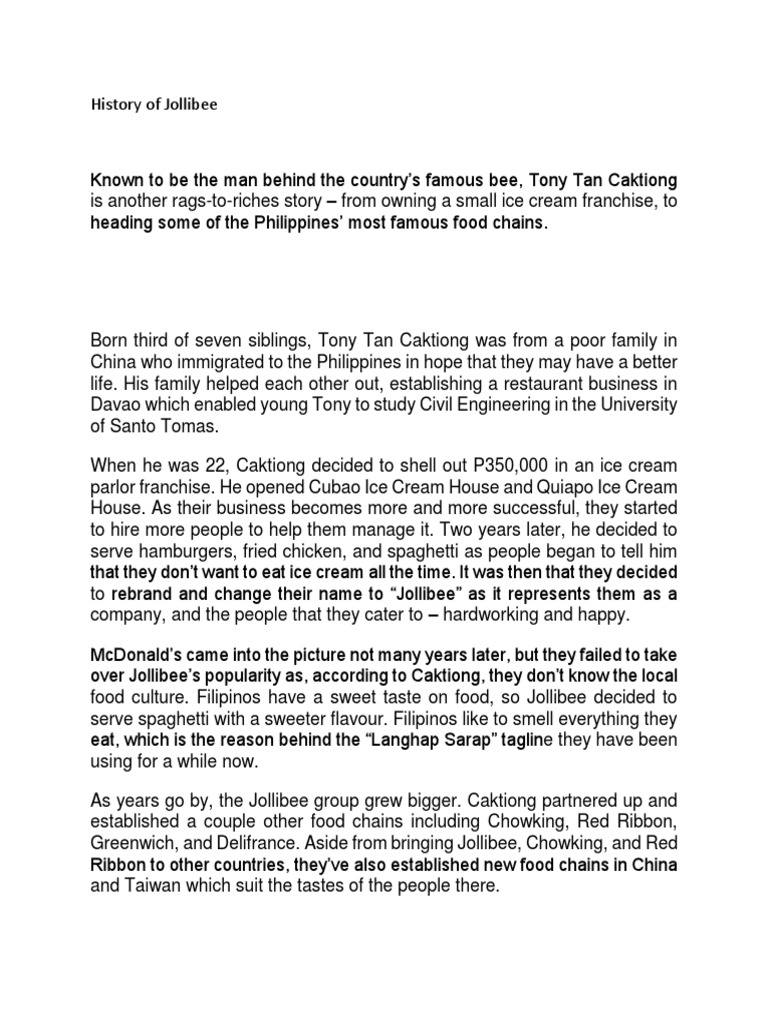 History of Jollibee | PDF