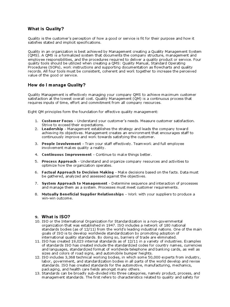 What Is Quality | PDF | Quality Management System | Quality Management