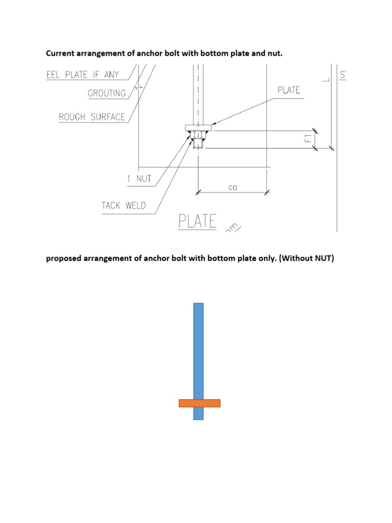 Current Arrangement of Anchor Bolt With Bottom Plate and Nut | PDF ...