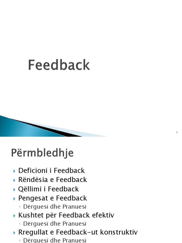 Ligjerata 5 Feedback | PDF