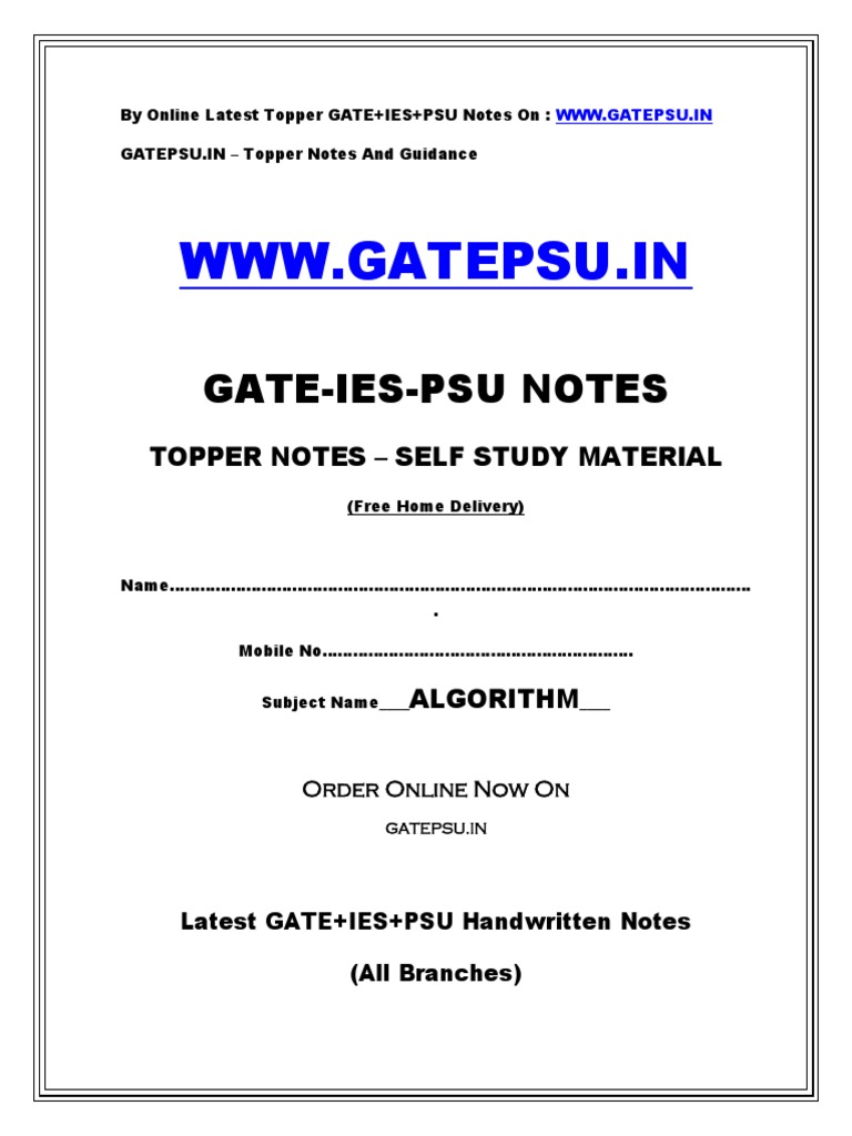 Gate Topper Study Material | PDF | Technology & Engineering