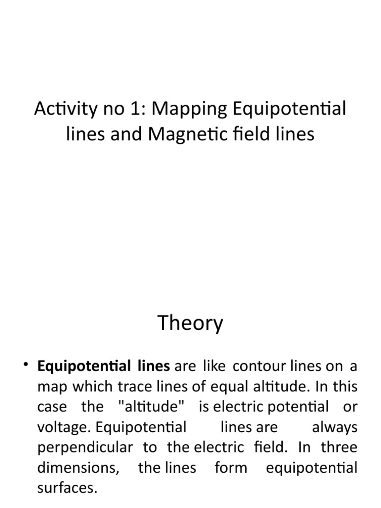Activity No 1: Mapping Equipotential Lines and Magnetic Field Lines | PDF