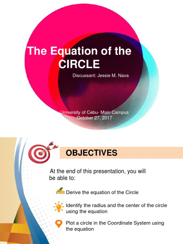 Deriving and Applying the Standard Equation of the Circle | PDF ...
