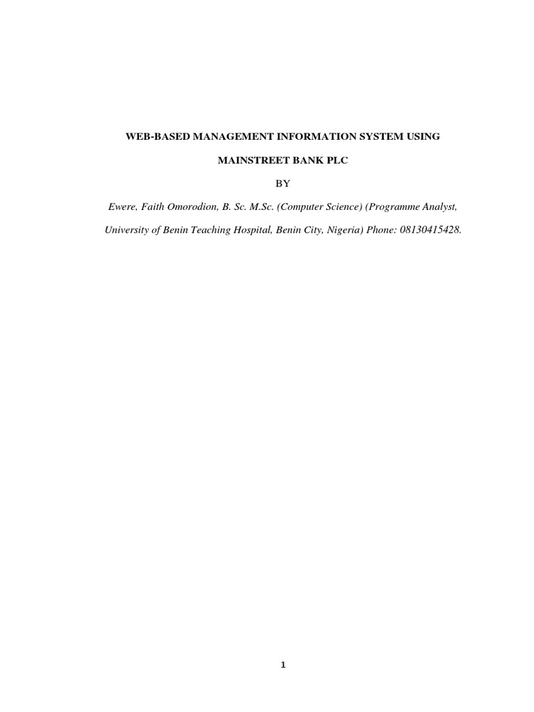 Web-Based Management Information System | Download Free PDF | Online ...