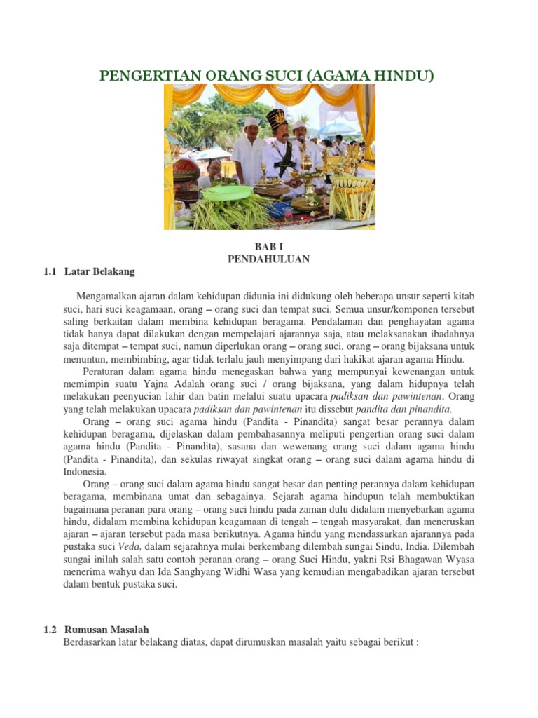 Peran dan Pengertian Orang Suci Hindu | PDF