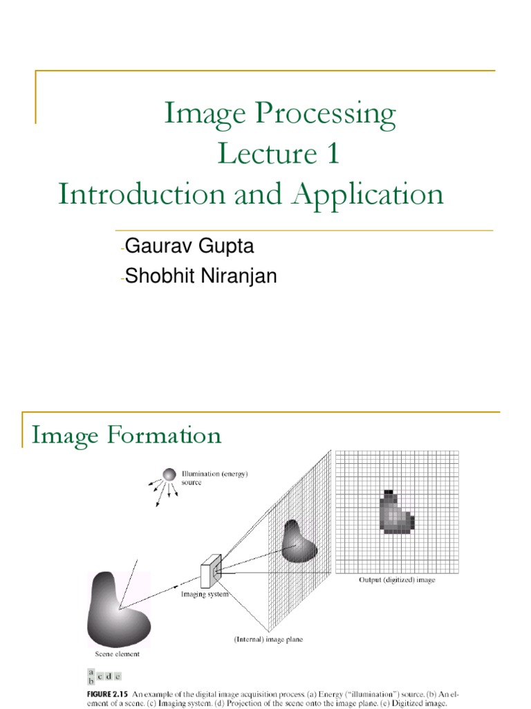 Image Processing Introduction and Application: Gaurav Gupta Shobhit Niranjan | PDF | Function ...