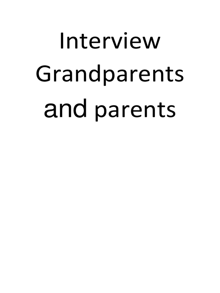 Interview Grandparents | PDF