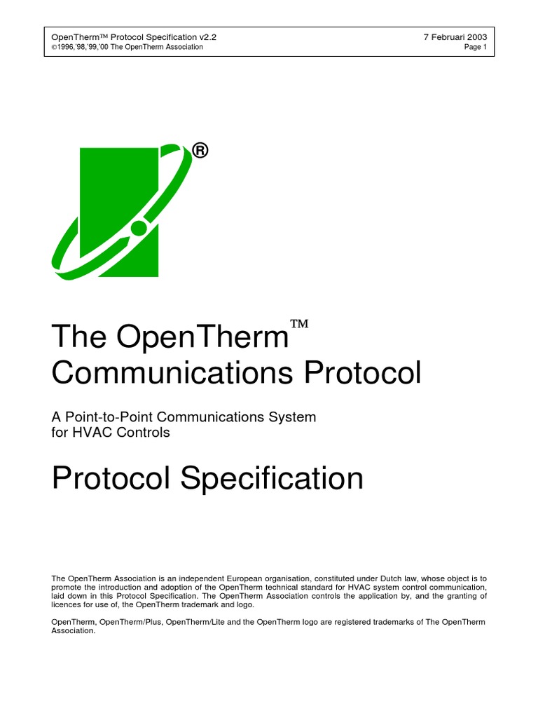 Opentherm Protocol v2-2 | PDF | Osi Model | Communications Protocols