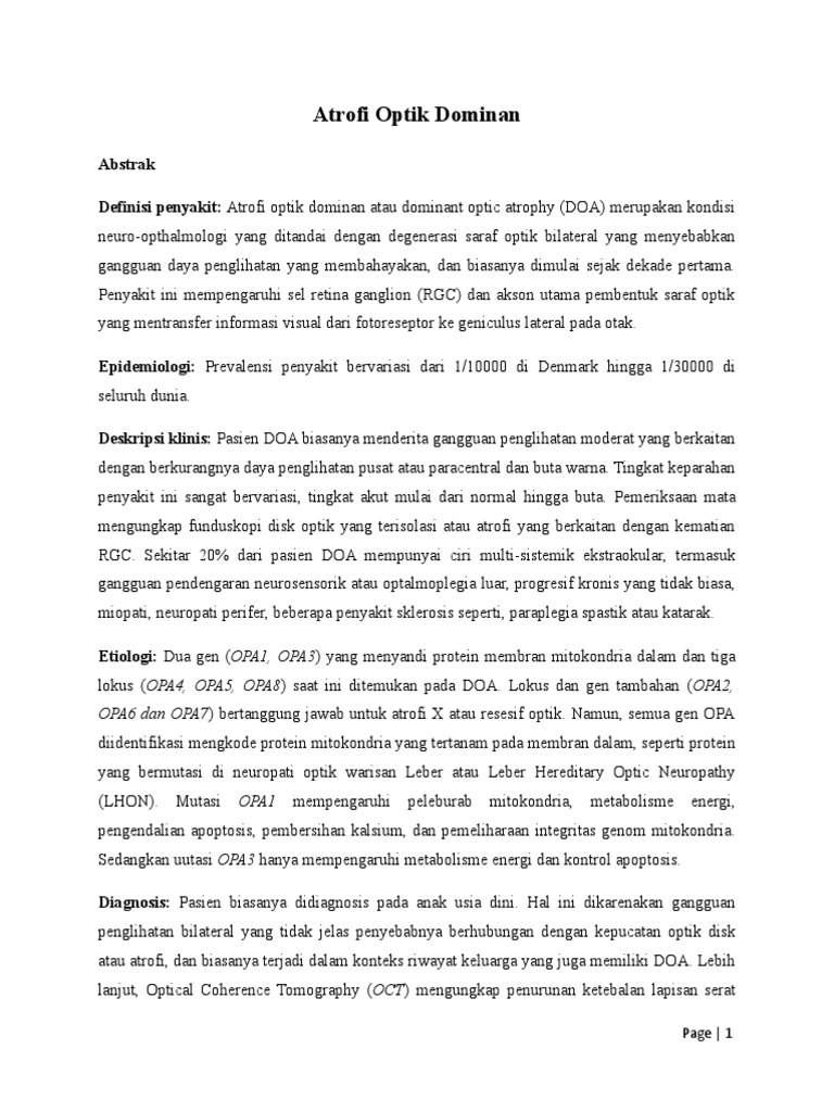 Jurnal Atrofi Optik Dominan | PDF