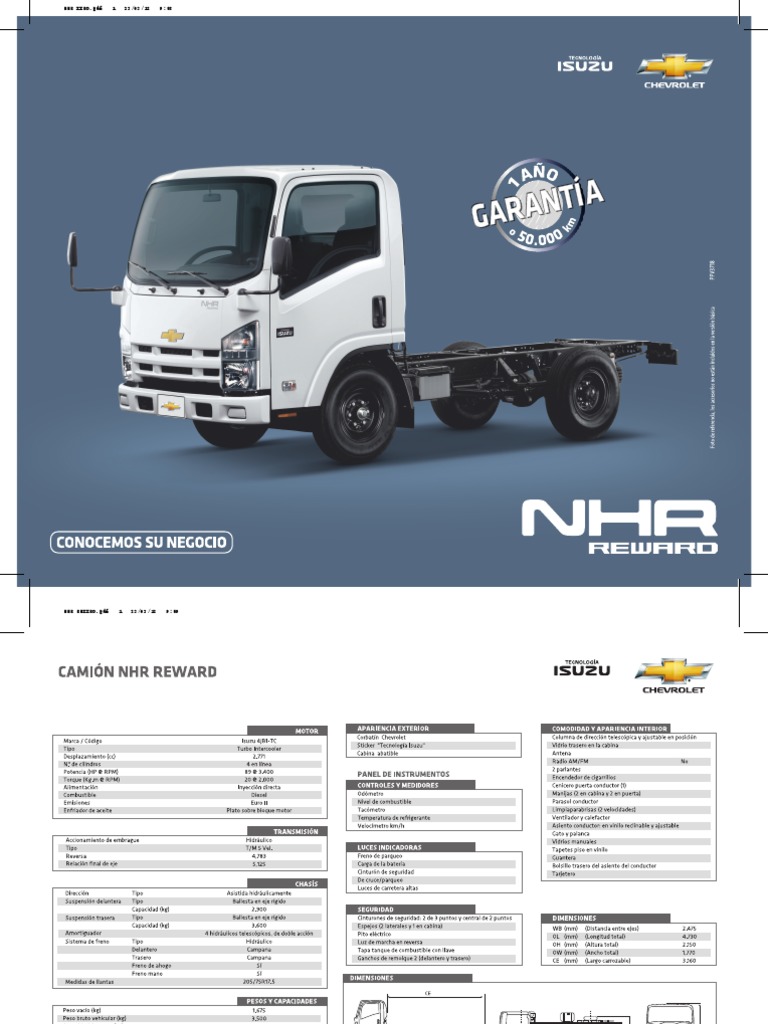 Ficha Tecnica Chevrolet Nhr 2013