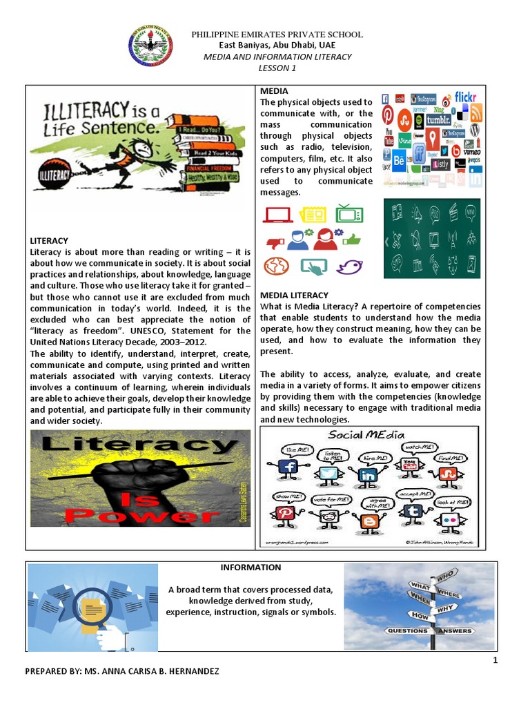 Mil - Lesson 1 | PDF | Information Literacy | Literacy