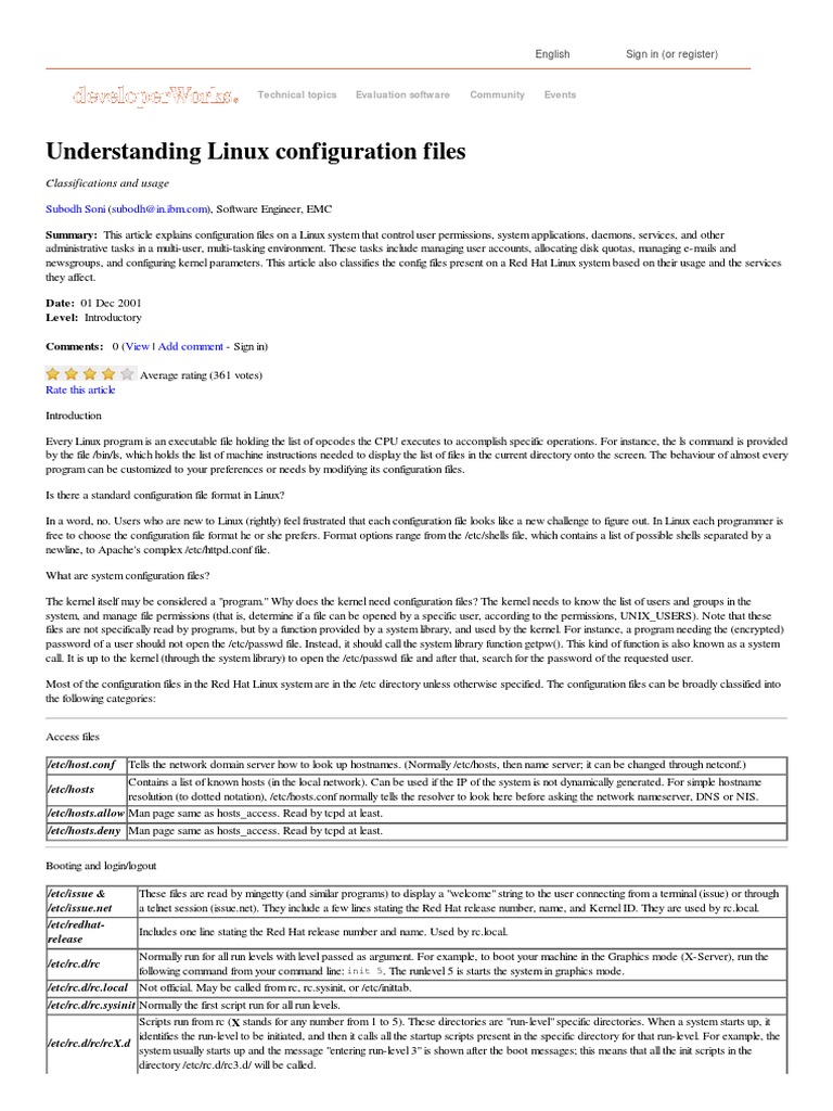 Understanding Linux Configuration Files Pdf Pdf Command Line Interface Computer File