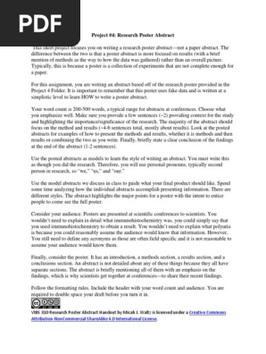 Writing A Poster Abstract