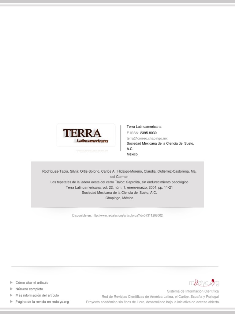 Características del Tepetate en México | PDF | Roca (geología) | Aluminio