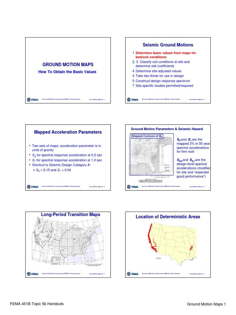 Topic05b - GroundMotionMapsHandouts | PDF | Spectrum | Map