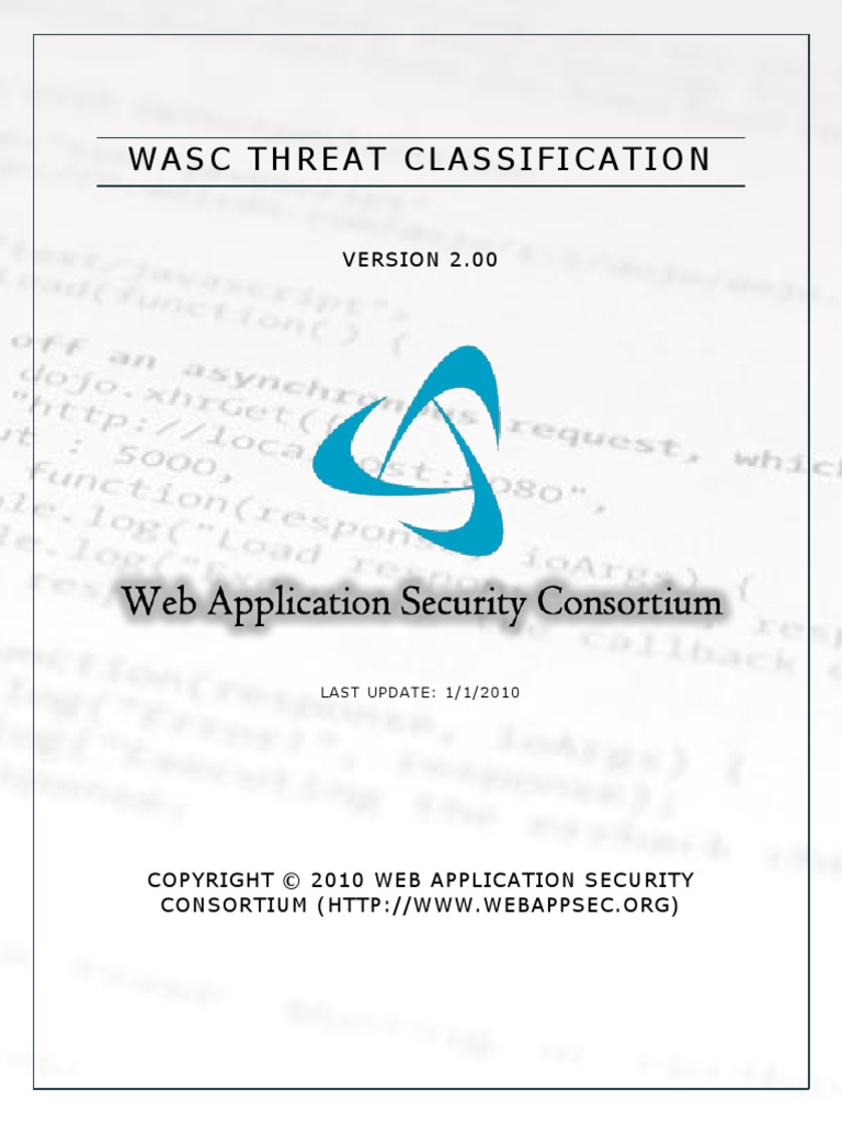 WASC TC Threat Classification v2.00 (2010) PDF | PDF
