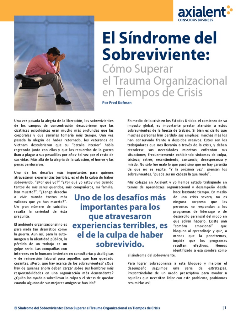 El S - Ndrome Del Sobreviviente Por Fred Kofman | PDF | Trauma psicólogico | Estrés (biología)