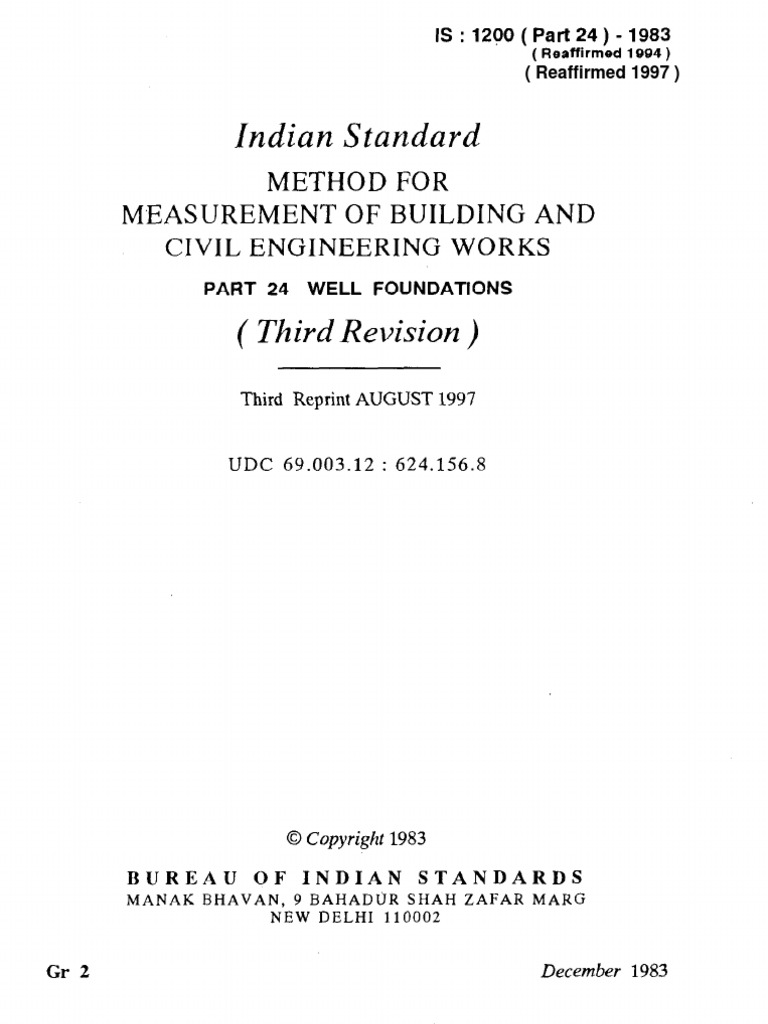 Indian Standard: Method For Measurement of Building and Civil ...