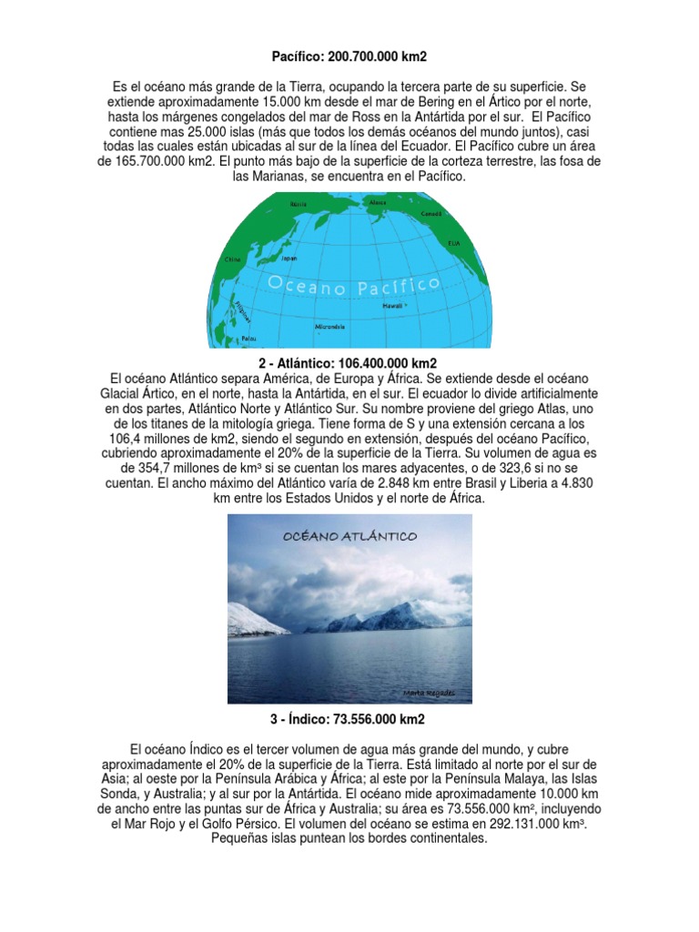 Rios y Oceanos Lagos y Mares Mas Importante Del Mundo | PDF | océano ...