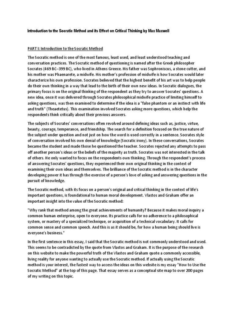 An In-Depth Exploration of the Socratic Method: Its Origins, Styles ...