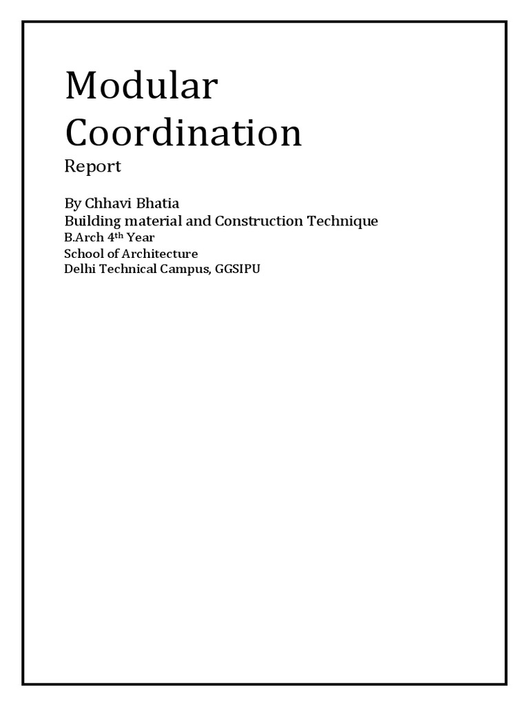 Modular Coordination in Building Design | PDF | Wall | Modularity