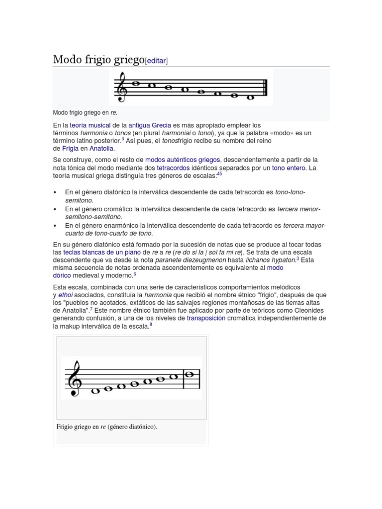 Modos Frigios: Historia y Evolución | PDF | Modo (música) | Teoría musical