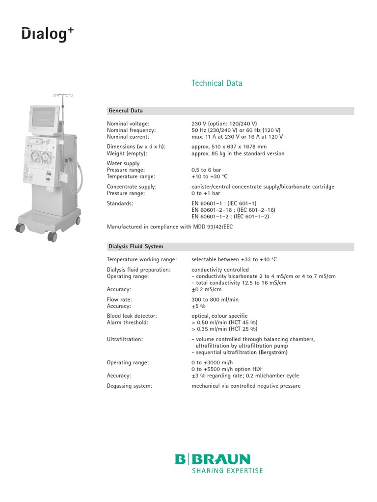 Bbraun Dialog+ Datasheet PDF | PDF | Pump | Litre