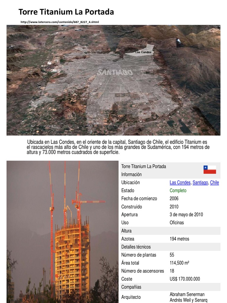 Torre Titanium La Portada: Datos Clave | PDF | Ingeniería | Naturaleza