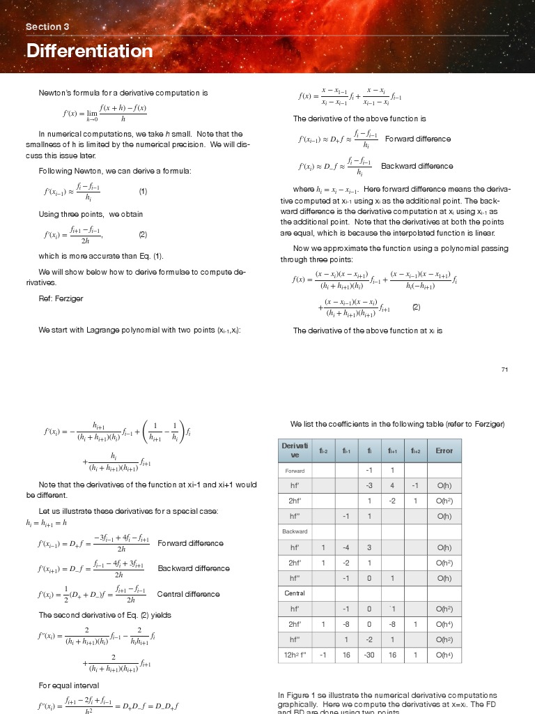 Differentiation Section 3 Pdf Approximation Numerical Analysis