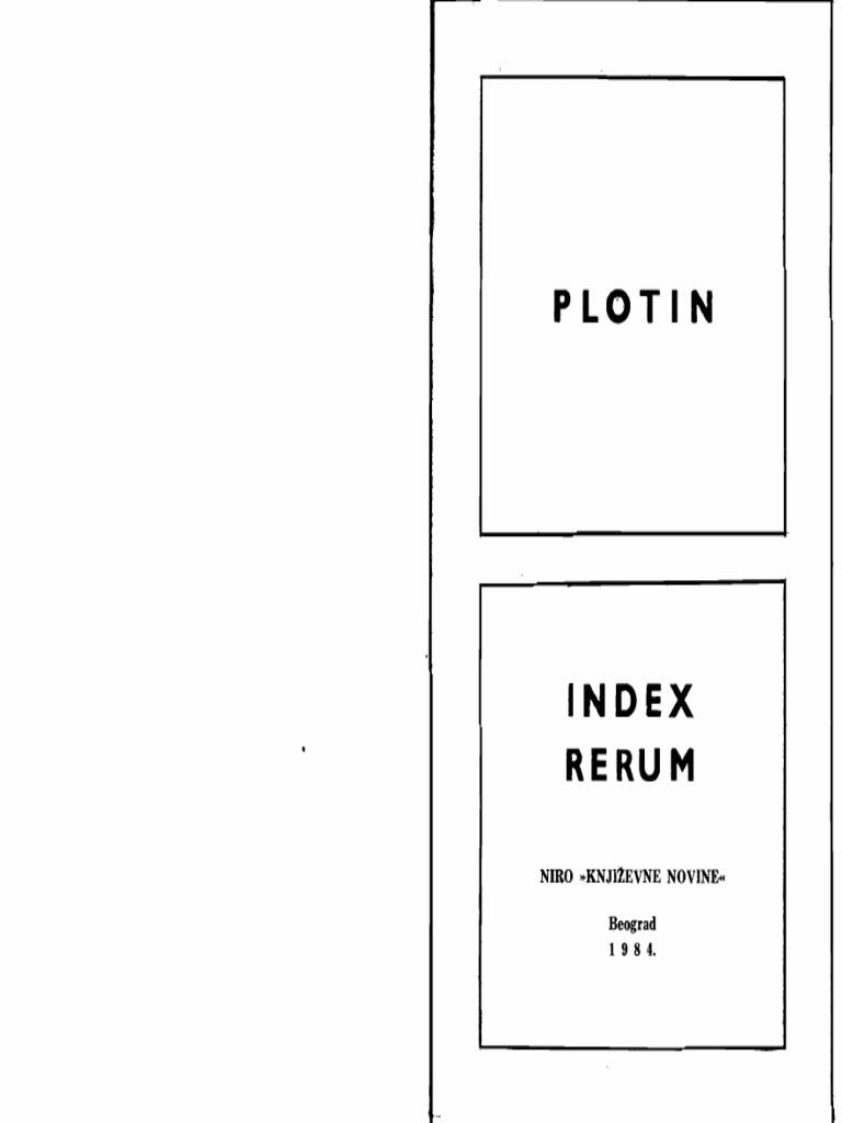 Plotin - Eneade 1-6 PDF | PDF