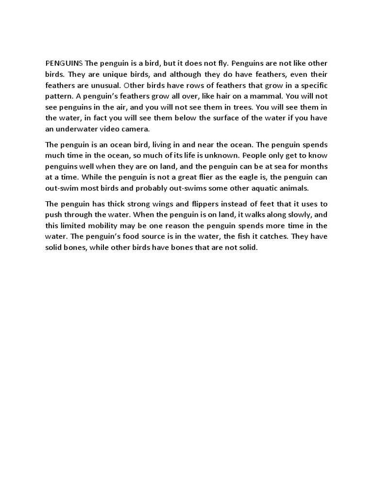 KWL Chart PENGUINS | PDF