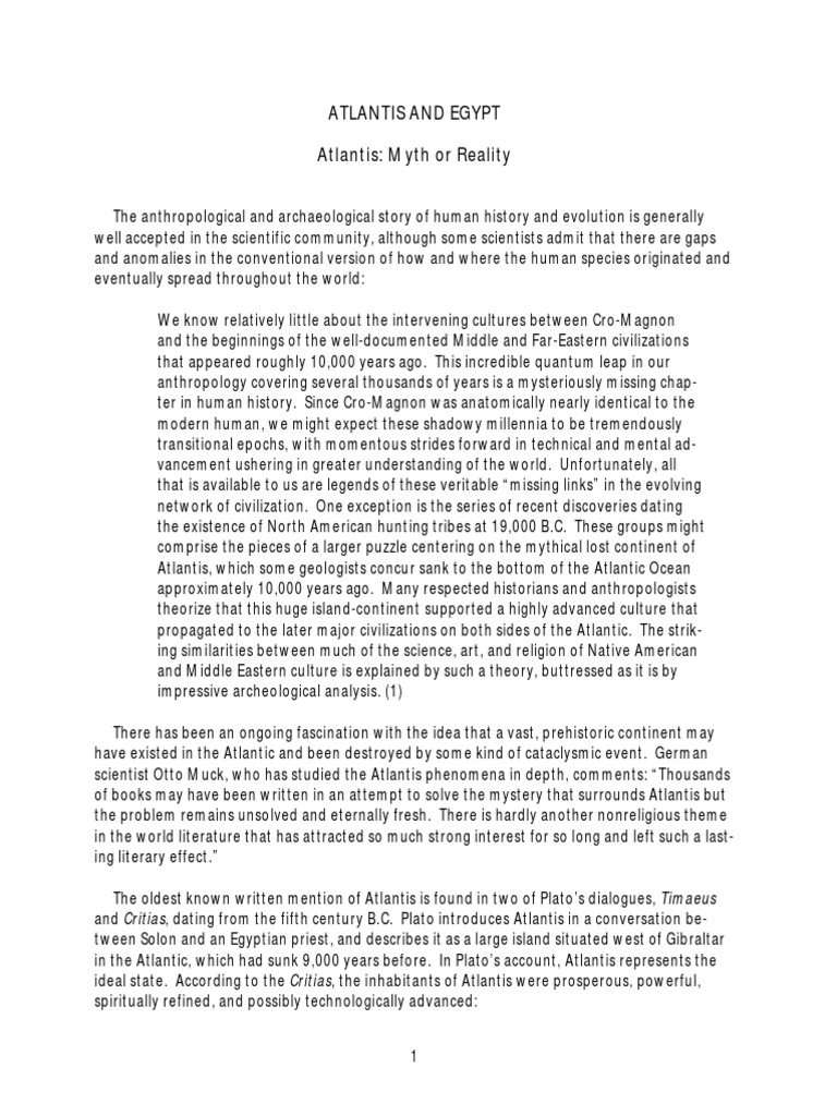 Atlantis and Egypt | PDF | Atlantis | Ancient Egypt