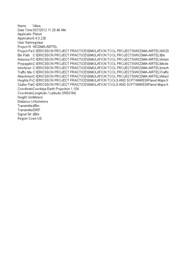 WCDMA Projet File - Planet Guideline | PDF | High Speed Packet Access | Telecommunications Standards