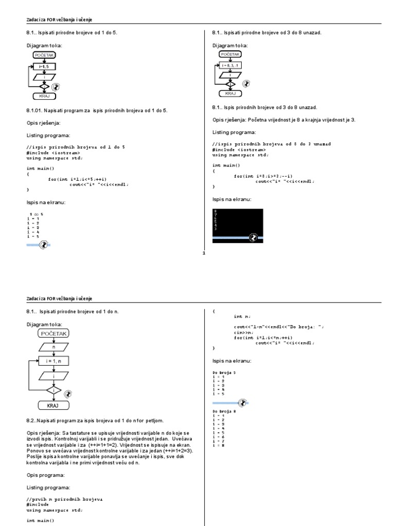For Primeri Za Vezbanje | PDF