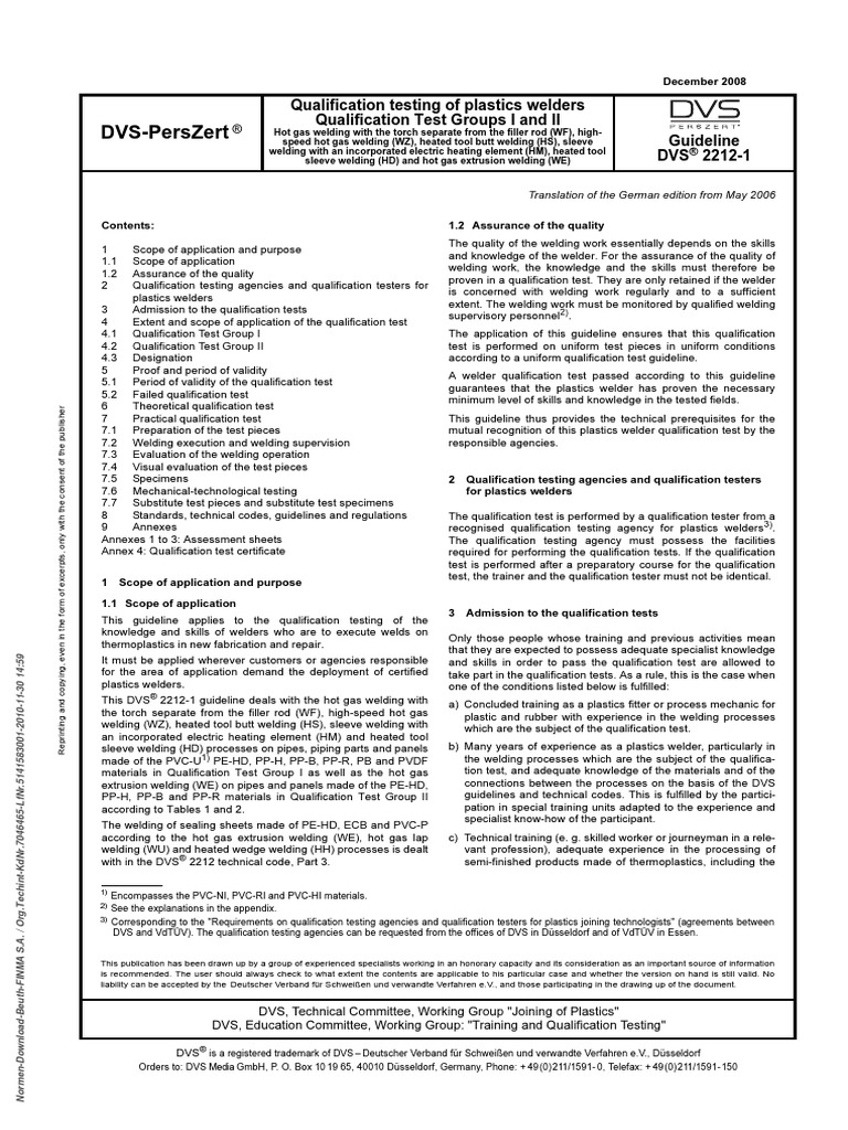 DVS2212 1 08 en | Download Free PDF | Welding | Construction